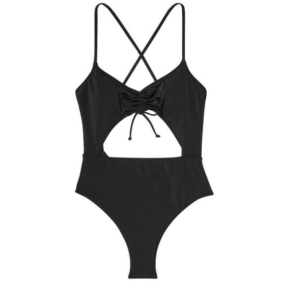 Victoria's Secret | Swim | Vs Ruched Shine Cutout One Piece Swimsuit ...